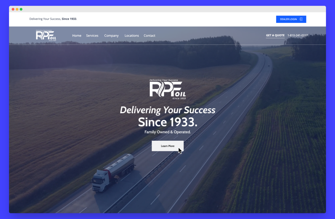 Update: Our Brand New Website Experience is now Live! - RPF Oil Company